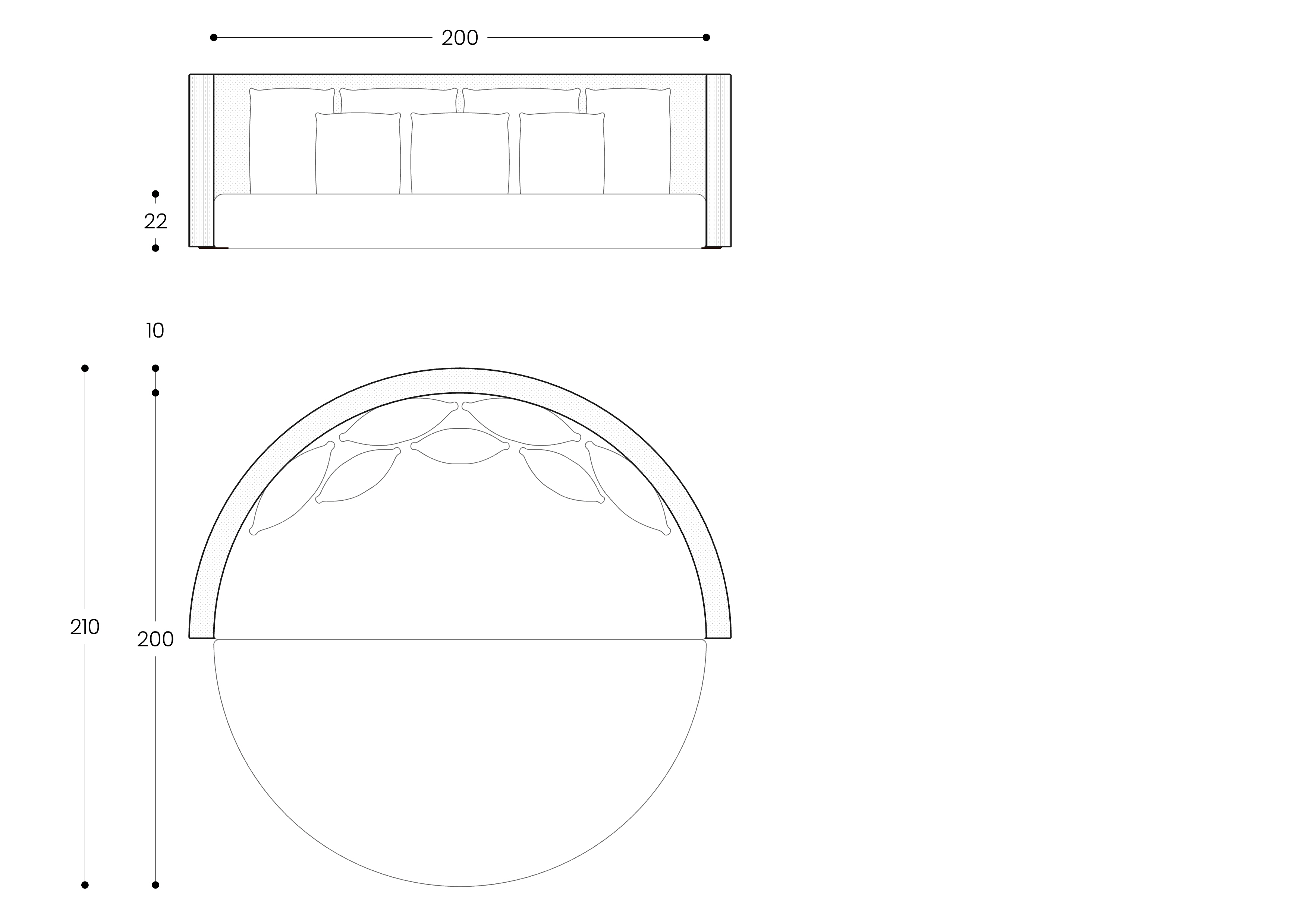 Curved Sofa Elevation Cad Block | Baci Living Room